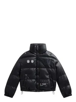 OFF SEASON Washington Commanders Faux Leather Puffer Jacket - Black