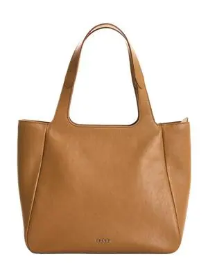 VELEZ Leather Shopping Tote Bag - Brown