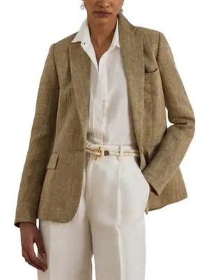 RALPH LAUREN Linen Herringbone Tailored Jacket