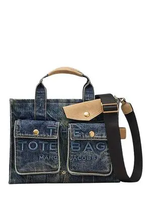 Marc Jacobs Denim And Suede Pocket Tote - Brown