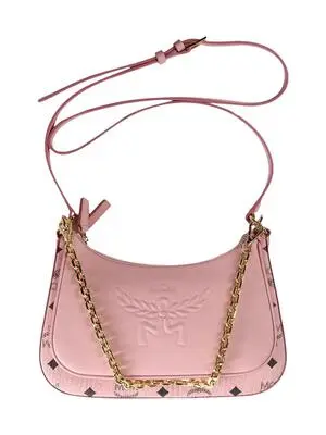 Mcm Aren Vi Mix Hobo Small Bag - Pink