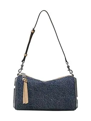 Marc Jacobs Denim Suede Snapshot Shoulder Bag - Blue