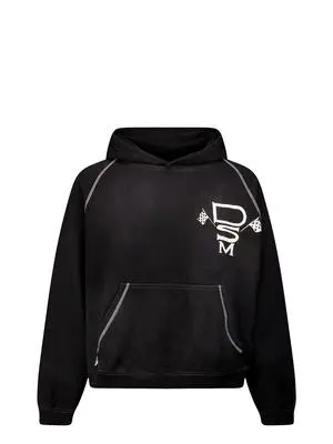 DIET STARTS MONDAY Contrast Stitch Hoodie 'vintage - Black