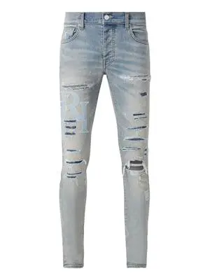 Amiri Staggered Logo Jean - Blue