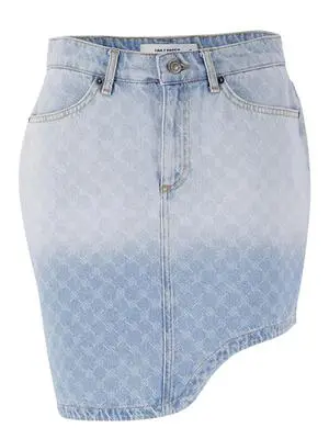 DAILY PAPER Zella Monogram Denim Skirt - Blue
