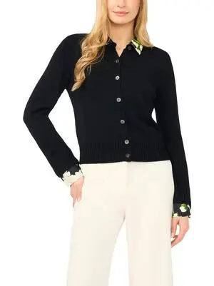 Ted Baker London Cardigan With Contrast Trim - Rich Black