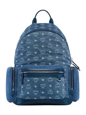 Mcm Stark Fabric Medium Backpack - Blue