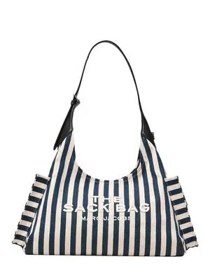 Marc Jacobs Stripe Canvas Belted Sack Bag - Blue
