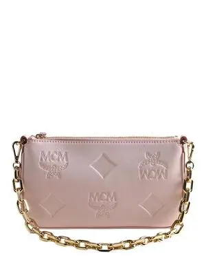 MCM Aren Maxi Leather Pouch