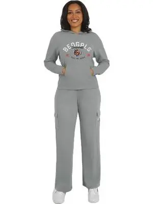 WEAR BY ERIN ANDREWS Cincinnati Bengals Waffle-knit Hooded Lounge Set - Gray
