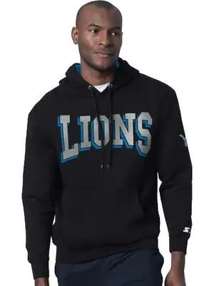 STARTER Detroit Lions Thursday Night Gridiron Hoodie - Black