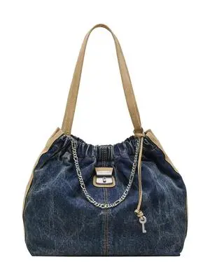 Marc Jacobs Cristina Denim Suede Tote Bag - Blue