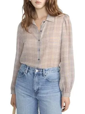 FRAME The Plaid Staple Silk Shirt