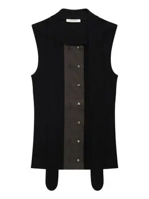 LEMAIRE Asymmetrical Fitted Top - Black