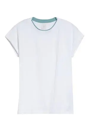 Eleventy Layered Crewneck T-shirt - 01-175 White/jade