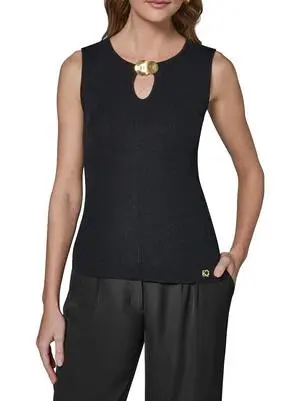 Donna Karan New York Ribbed Knit Tank - Black