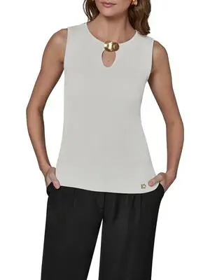 Donna Karan New York Ribbed Knit Tank - Cream