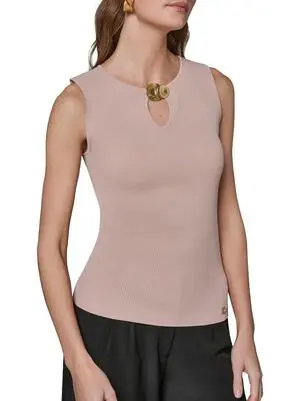 Donna Karan New York Ribbed Knit Tank - Snow Petal