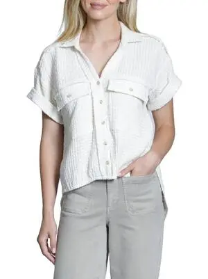 APNY Breezy Bubble Button-up Shirt - Natural