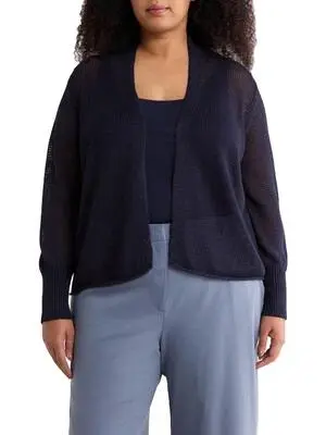 Eileen Fisher Organic Linen & Organic Cotton Cardigan - Ink