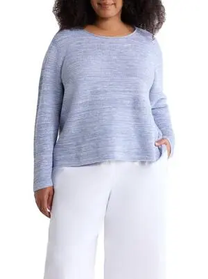 Eileen Fisher Organic Linen & Organic Cotton Crewneck Sweater - Haze