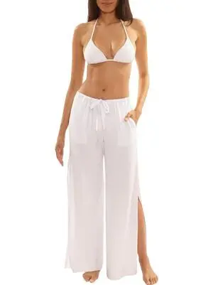 BECCA By Rebecca Virtue Side Slit Cover-up Pants - White