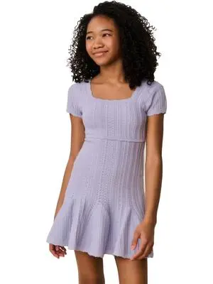 LoveShackFancy Tween Daffron Stretch Pointelle Dress - Moonwash
