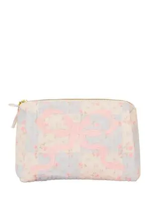 LoveShackFancy Mini Octavia Floral Patchwork Pouch - Ivory Chapparal