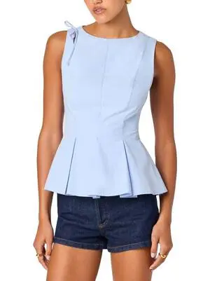 Astr The Label Kalish Sleeveless Peplum Top - Blue