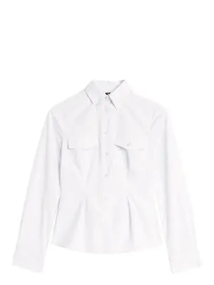 7 For All Mankind Slant Military Shirt - White