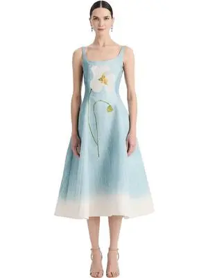 Oscar De La Renta Peony Faille Dress - Natural