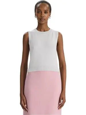 Oscar De La Renta Cropped Wool Tank - Natural
