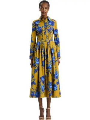 Oscar De La Renta Cotton Twill Long-sleeve Shirt Dress - Natural