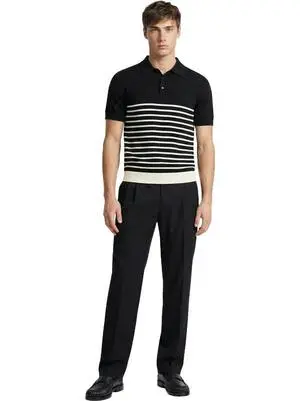 Rudsak Fine-gauge Knit Polo - Black