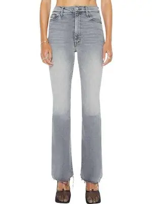 MOTHER High-rise Bootcut Jeans With Frayed Hem - Catch Me Outside