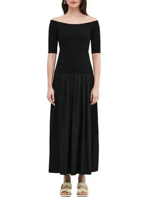 MARCELLA Mila Off-the-shoulder Maxi Dress - Black