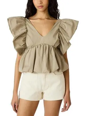 Steve Madden Saskya Babydoll Top - Khaki