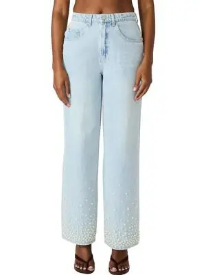 Steve Madden Sydnee Beaded Straight-leg Jeans - Sulphur Spring