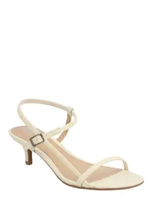 Mia Meleani Ankle Strap Kitten Heel Sandal - Bone