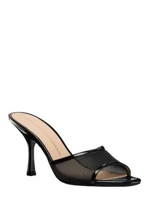 STUART WEITZMAN Bareitall Shine Mesh Sandal - Black