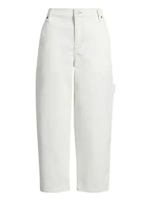 CITY BLUES Relaxed Crop Carpenter Jeans - Ivory