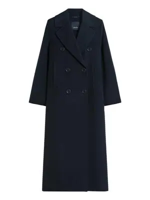 Max Mara Virgin Wool Double-breasted Coat - Blue