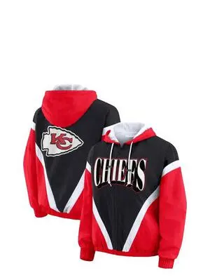 WEAR BY ERIN ANDREWS Kansas City Chiefs Retro Crinkle Full-zip Hoodie Windbreaker Jacket - Red