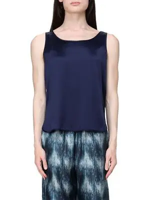 Max Mara Satin Sleeveless Top Blue 1