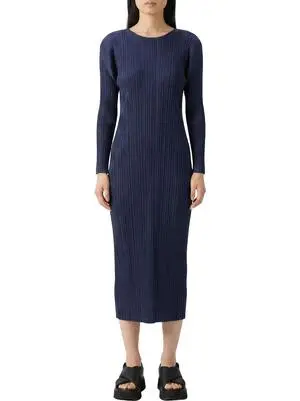 Issey Miyake Pleated Dress - Blue