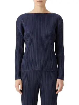 Issey Miyake Pleated Top - Blue
