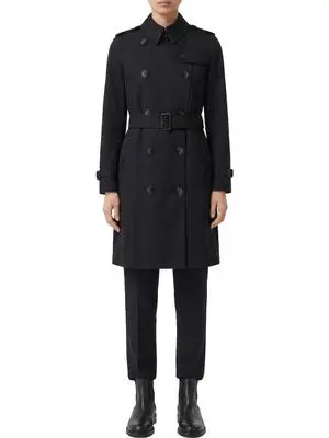 Burberry Double-breasted Cotton Trench Coat With Belt And Epaulettes Black