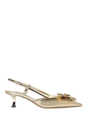 JIMMY CHOO Pointed Toe Slingback Pumps - Gold