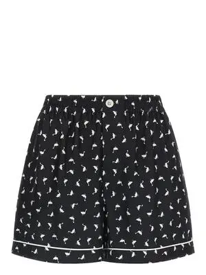Moschino Printed Silk Shorts - White