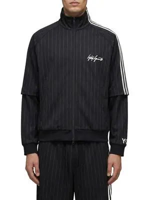 Y3 Striped Full Zip Sweatshirt - Black